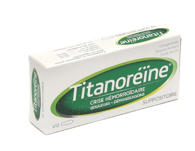 Titanoreine Suppositories for Hemorrhoids 12 Suppositories