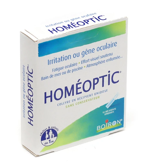 Homéoptic Eye Drops by Boiron - 1 Box of 10 Single-Dose Units