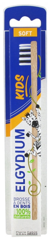 Elgydium Kids Wood Toothbrush for Children Soft - Colour: Zebra
