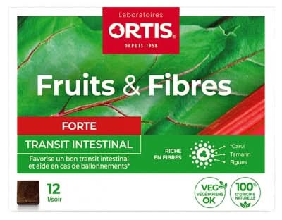 Ortis Fruit & Fiber Forte Intestinal Transit 12 Chewable Cubes