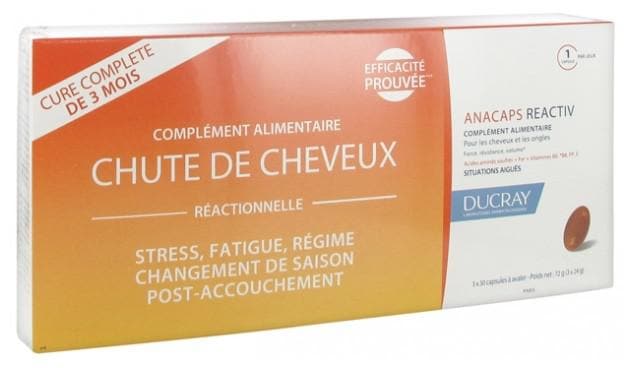 Ducray Anacaps Reactiv Reactive Hair Loss 3 x 30 Capsules