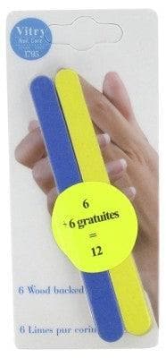Vitry - 12 Wooden Backed Nail Files 12 cm